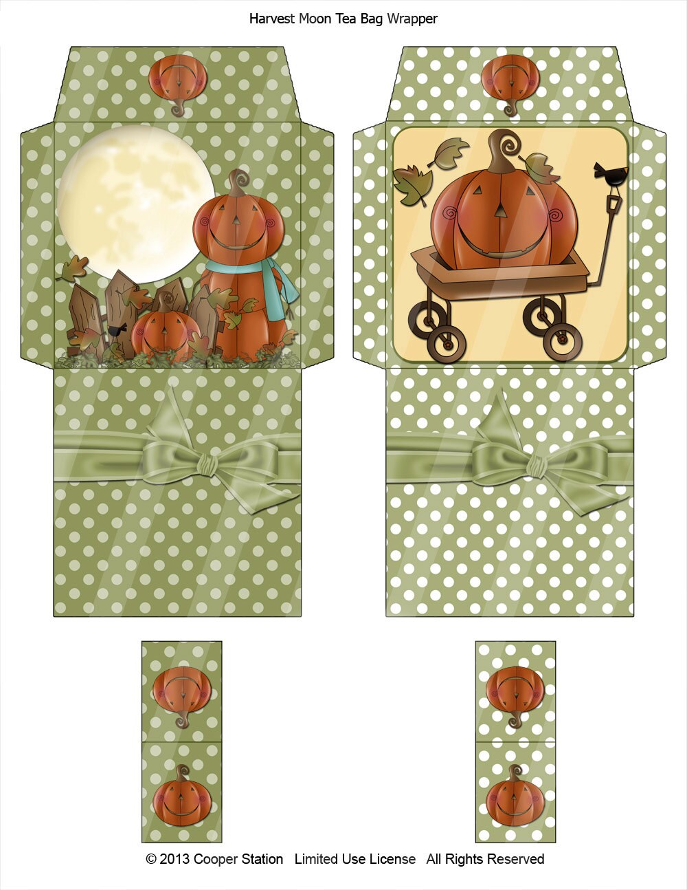 Digital Tea Wrapper Harvest Moon | Etsy