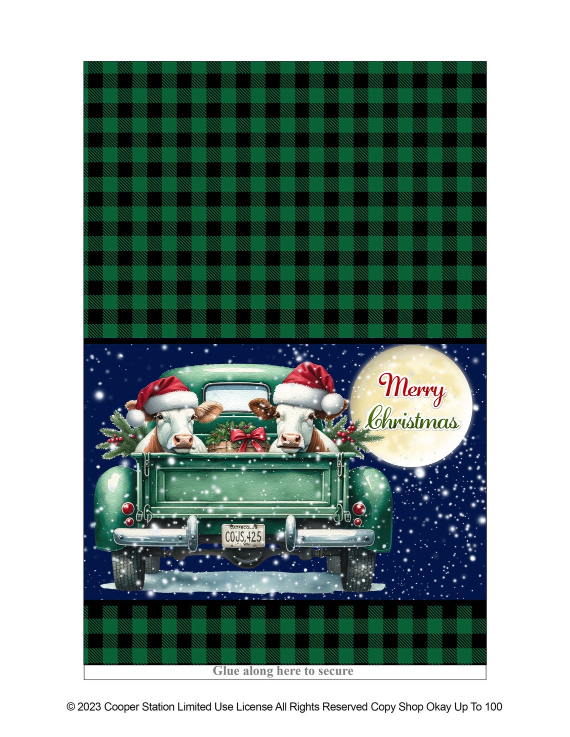 Digital Printable Christmas Popcorn Wrapper - Christmas Cows - Red ...