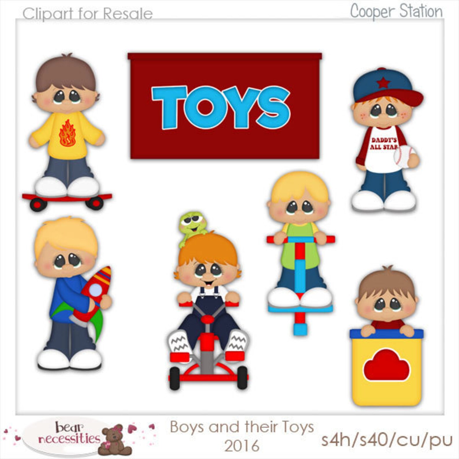 Digital Clipart - Boys Clipart - Boys Toys Clip Art - Kristi W Designs ...