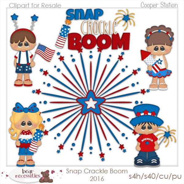 Digital Clipart - 4th of July- Independence Day - Fireworks Clipart ...