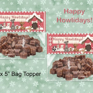 DIY Digital Christmas Pet Treat Bag Topper - Cat - Dog - Stocking ...