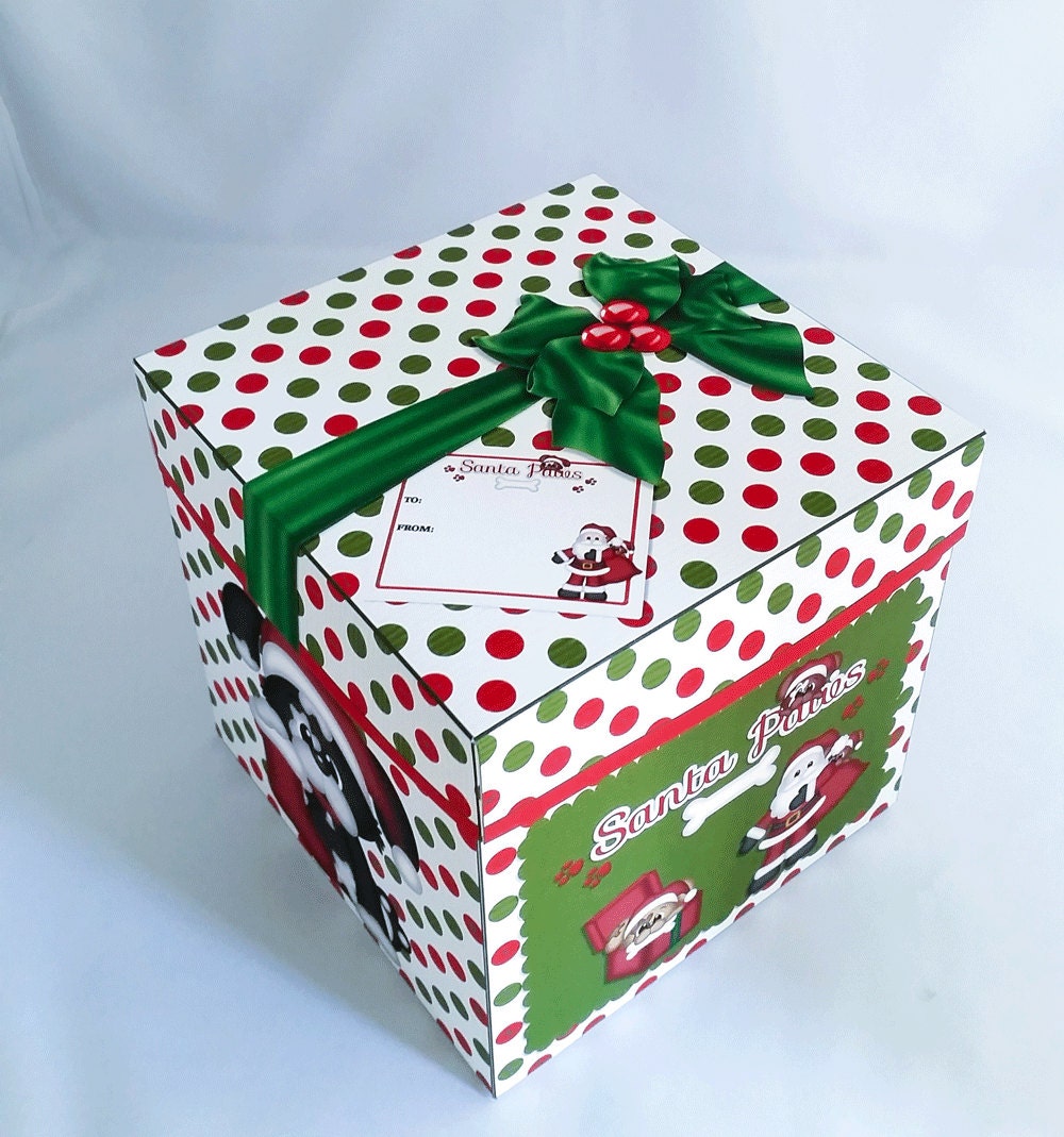 Digital Printable Doggy Christmas Gift Box dog Puppy | Etsy