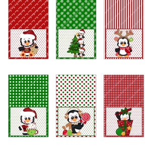 Digital Printable Happy Penguins Holiday Chocolate Miniature Candy Bar ...