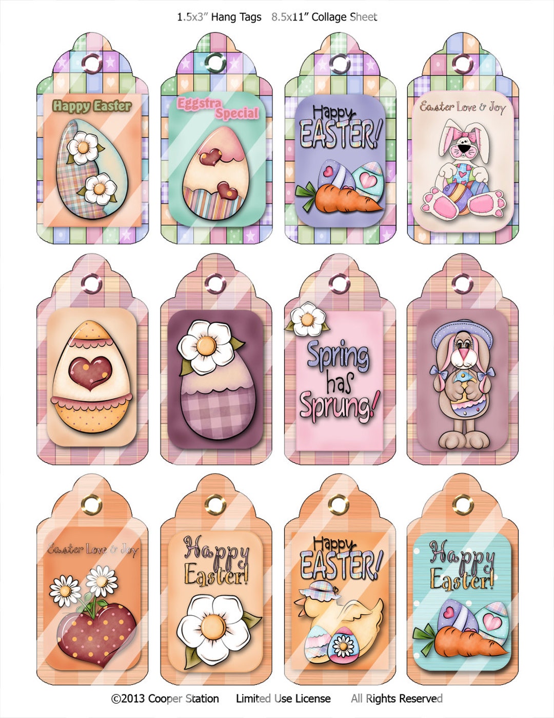 DIY Easter Digital Gift Tags - Etsy