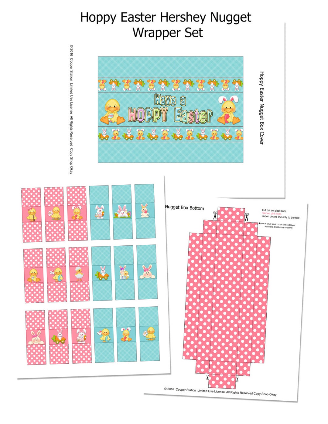Easter Slider Gift Box Set for Nugget Candies - Hershey Nugget Candy ...