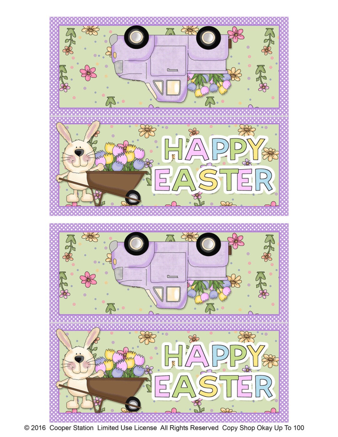Digital Printable Easter Bag Topper - Garden Bunny - Treat Bag Toppers ...