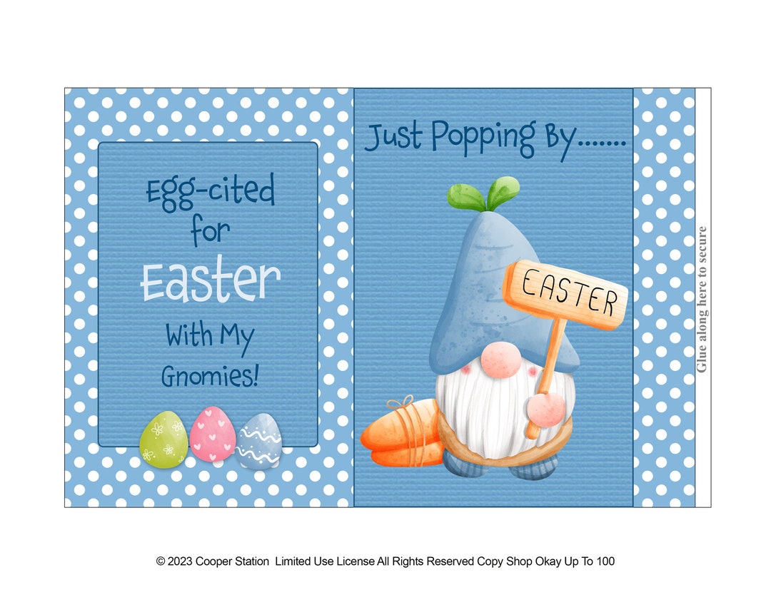 Digital Printable Easter Gnome Popcorn Wrapper - Instant Download ...