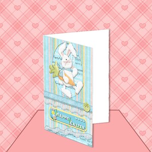Digital Printable Easter Greeting Card 5 X 7 - DIY Bunny Greeting Card ...
