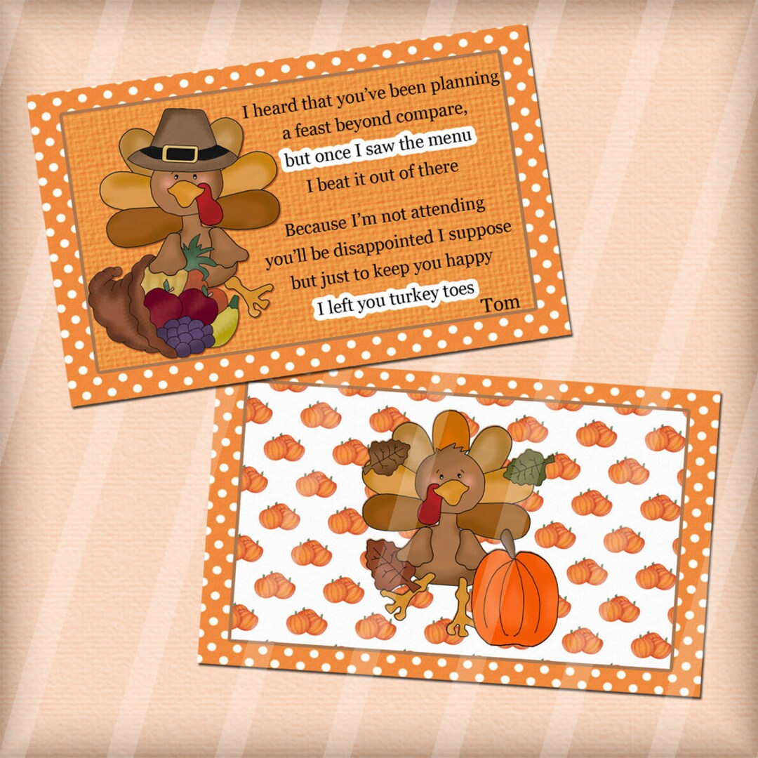 Digital Printable Turkey Toes Bag Toppers - Etsy