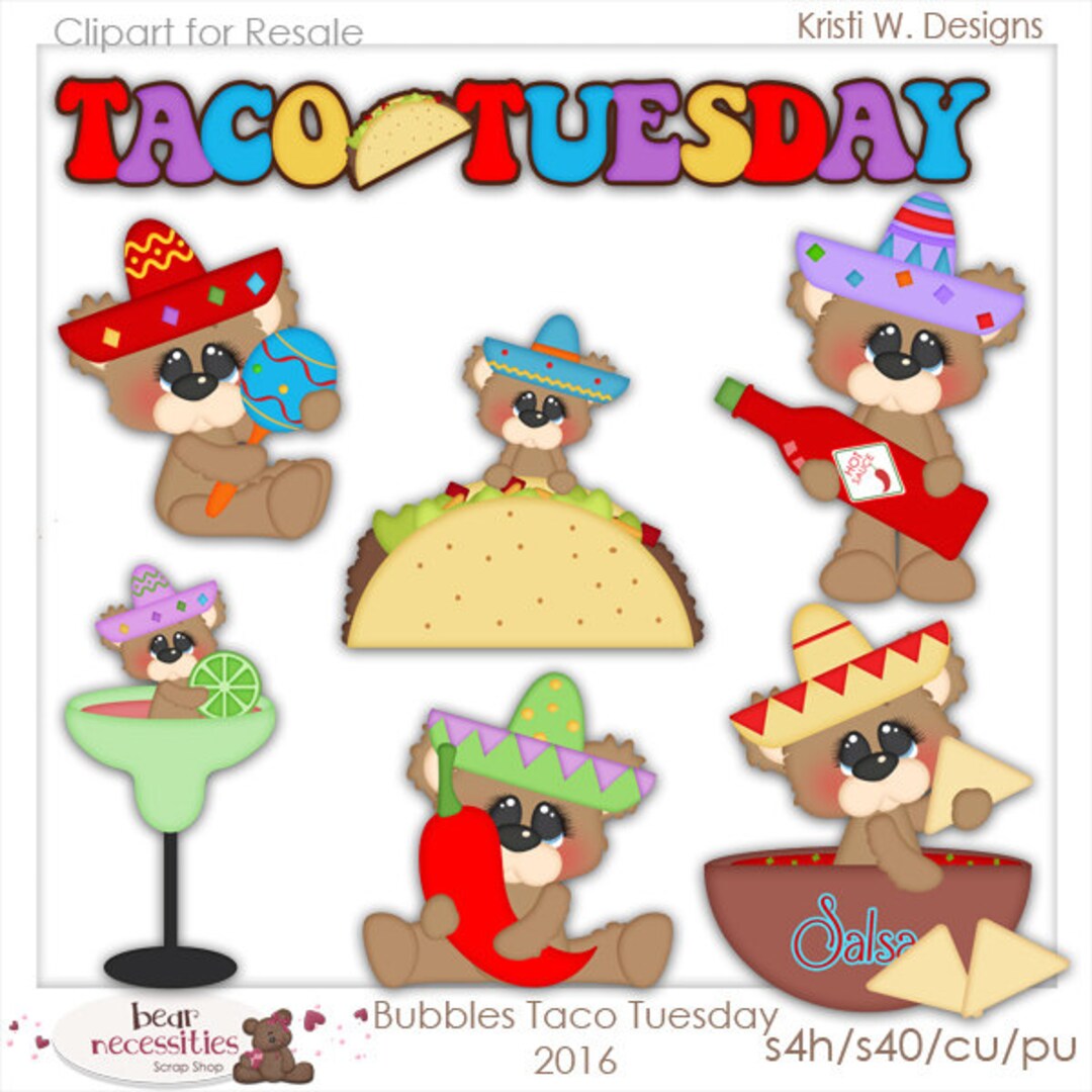 Clipart -taco Tuesday Clipart -taco Clipart - Bear Clip Art - Kristi W ...