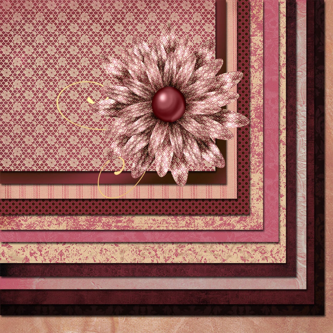 DIY Chocolate Raspberry Grunge Digital Paper Pack DP018 - Etsy