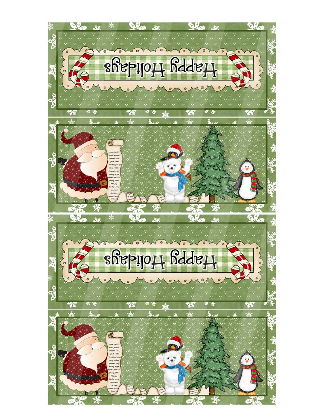 Digital Printable Bag Topper Happy Holiday Theme - Etsy