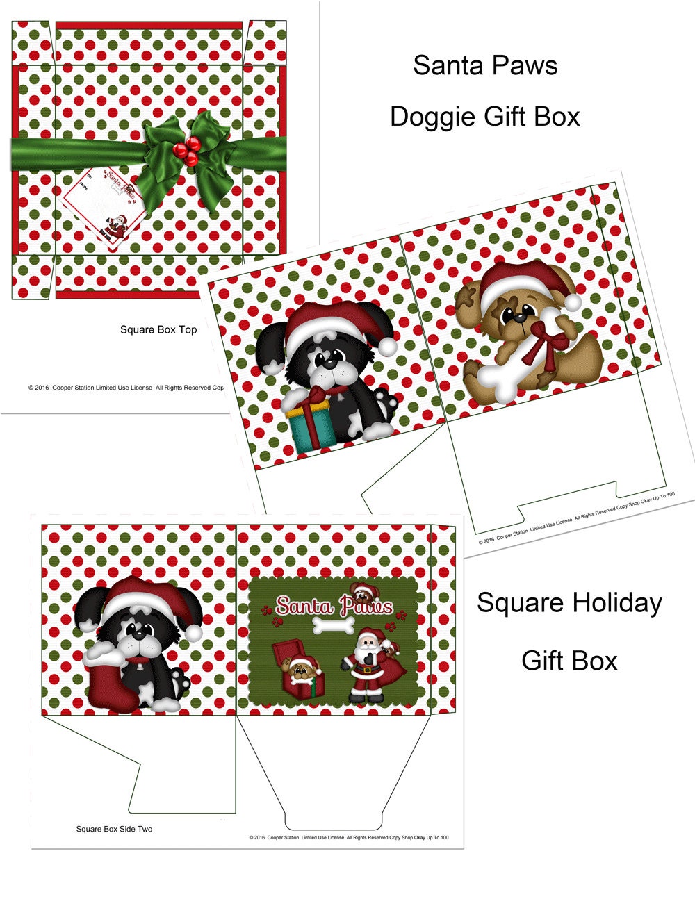 Digital Printable Doggy Christmas Gift Box dog Puppy | Etsy