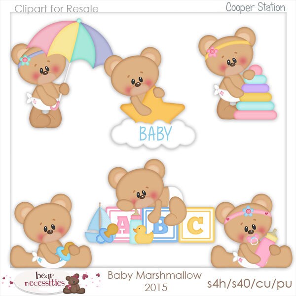 Digital Clipart Bear Clipart Baby Clip Art Kristi W - Etsy