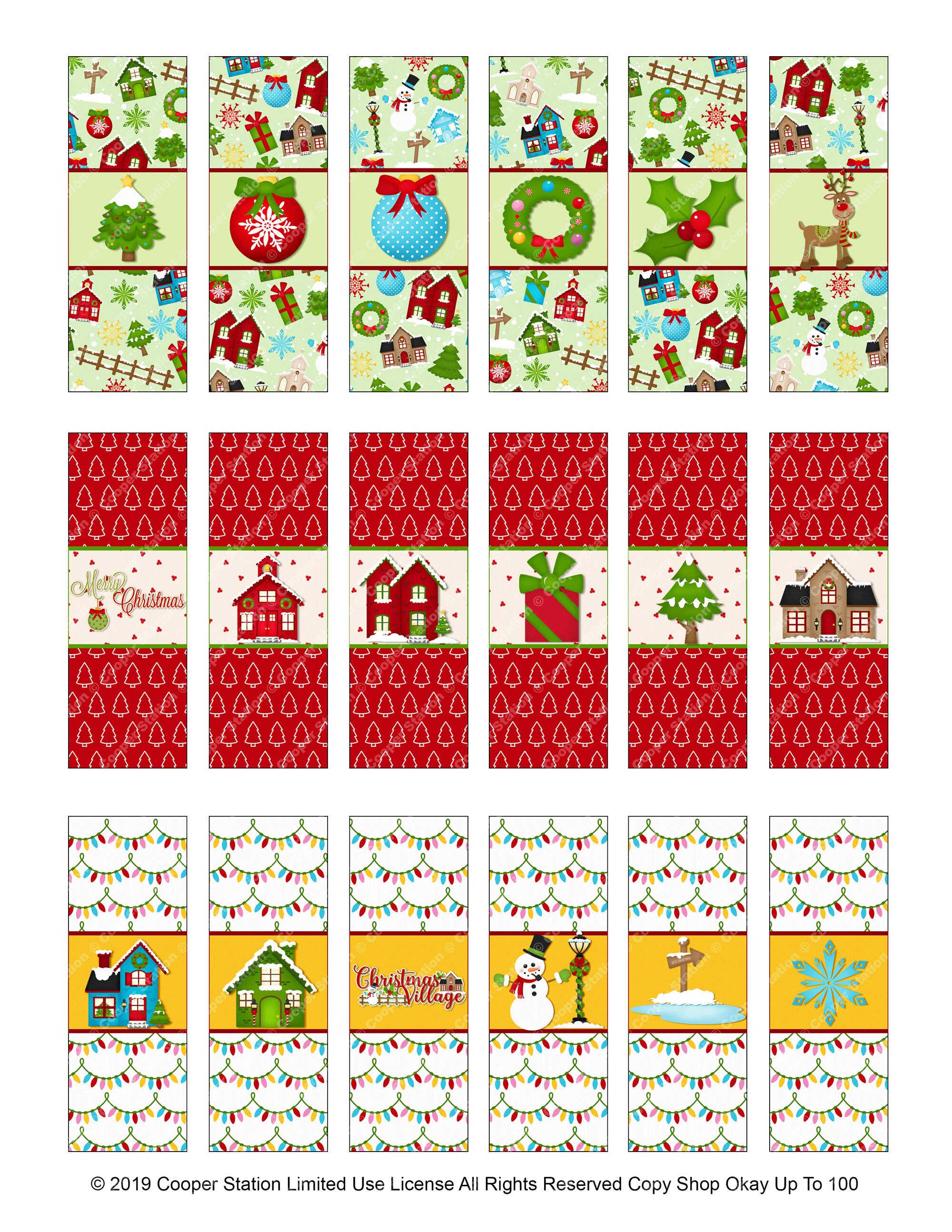 Digital Printable Holiday Village Hershey Nugget Candy Wrappers Winter ...
