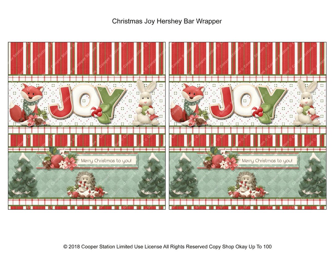 Digital Candy Bar Wrapper- Instant Download - Christmas Candy Wrapper ...