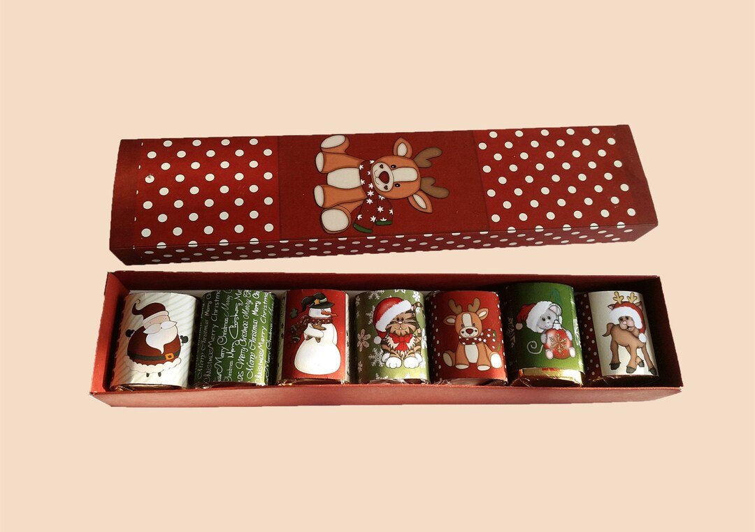 Digital Christmas Slider Gift Box Set for Nugget Candies - Reindeer ...