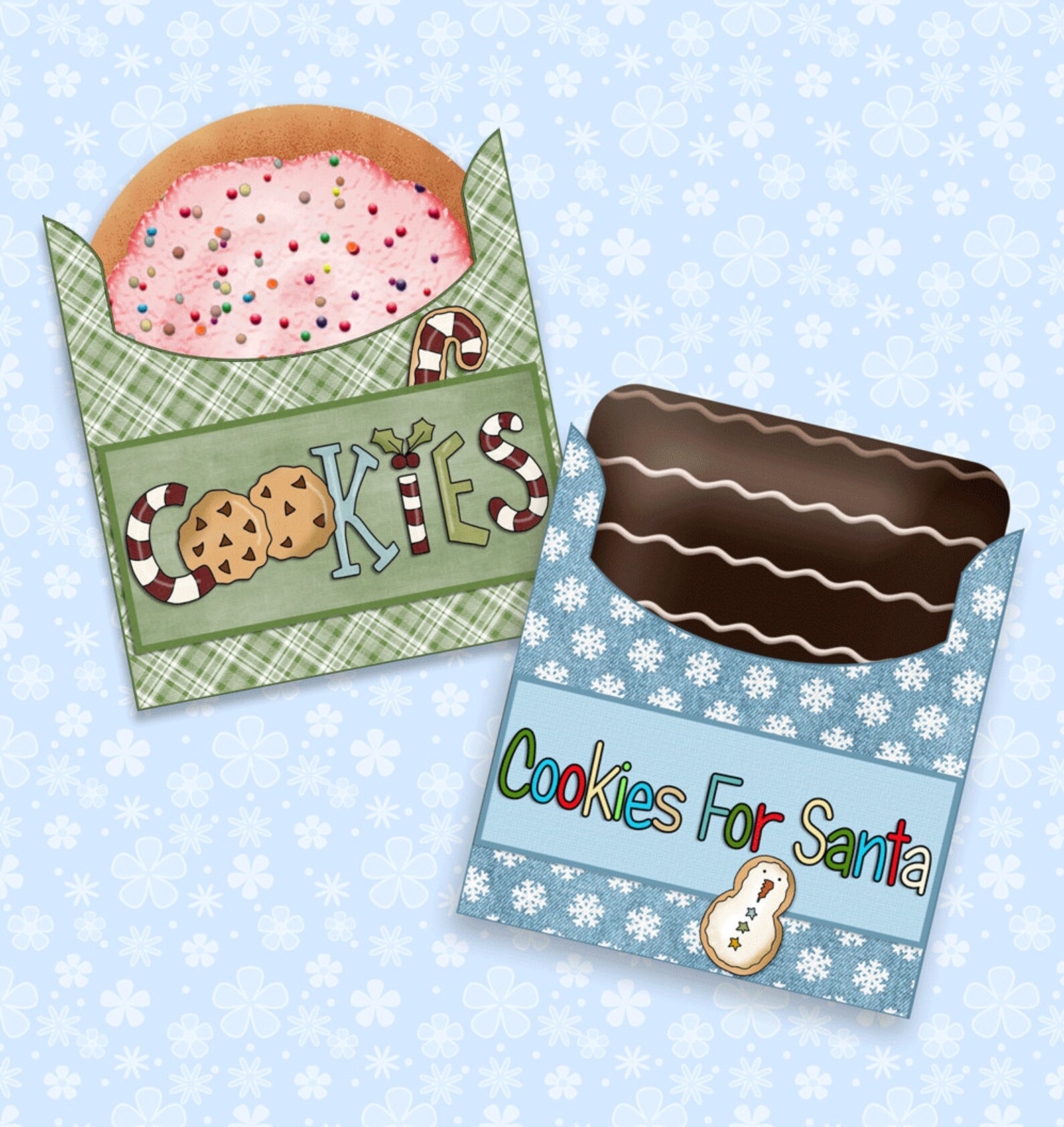 Printable Digital Christmas Cookie Pocket Cookies for Santa - Etsy