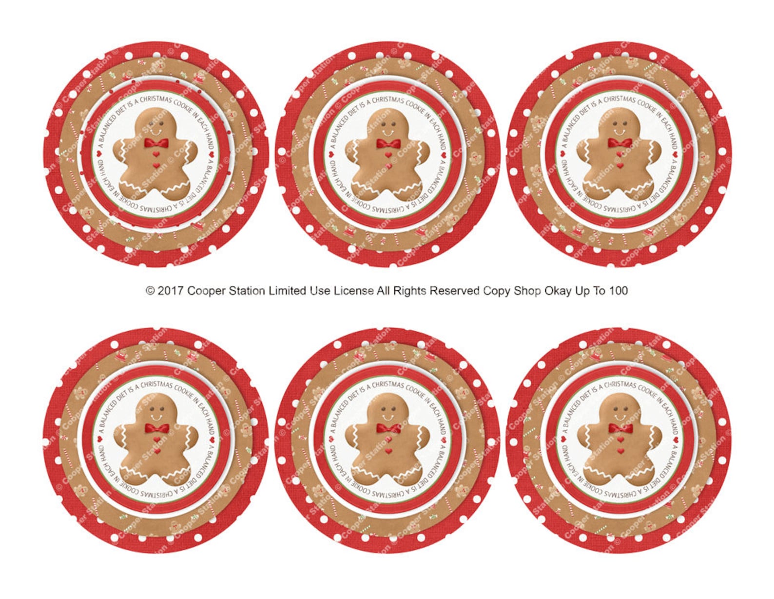 Digital Printable Christmas Cookie Bag Topper With Bag Sticker - Etsy ...