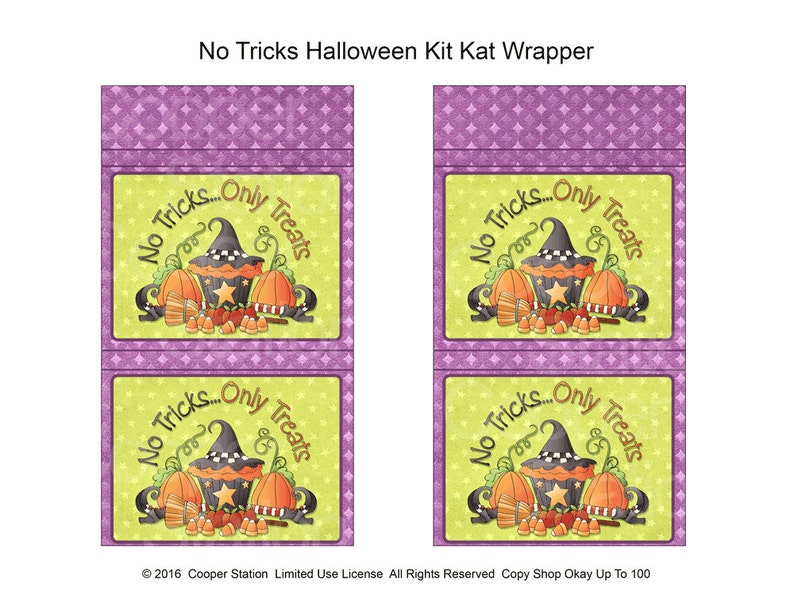 Digital Printable Halloween Kit Kat Chocolate Bar Wrapper - Candy Bar ...