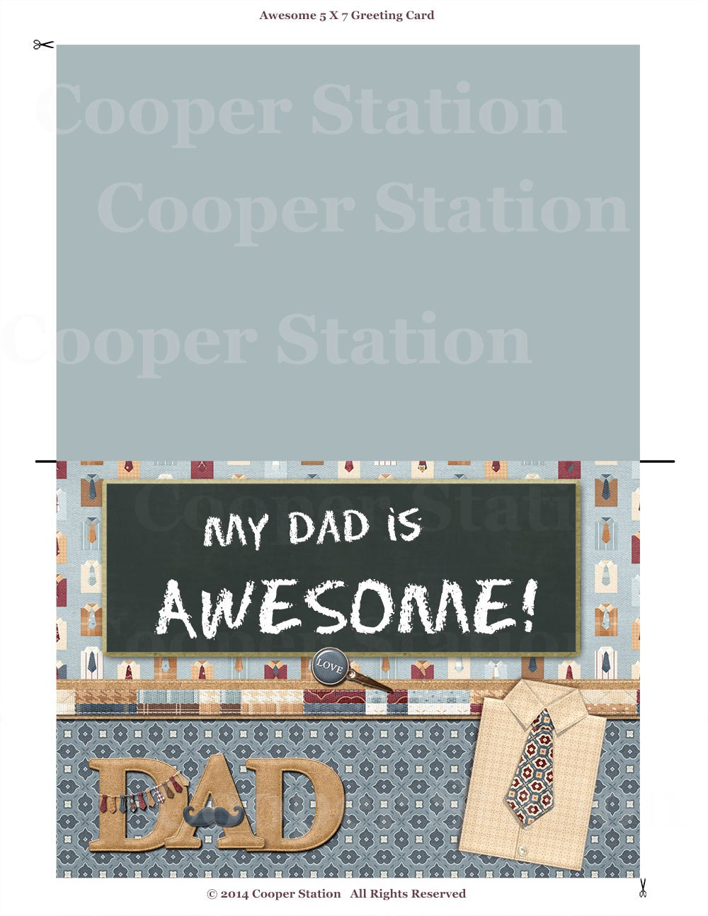Digital Printable Fathers Day or Birthday Greeting Card | Etsy