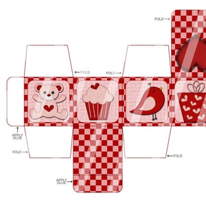 Digital Printable Valentine Mini Gift Box - Valentine - Treat Box - Etsy