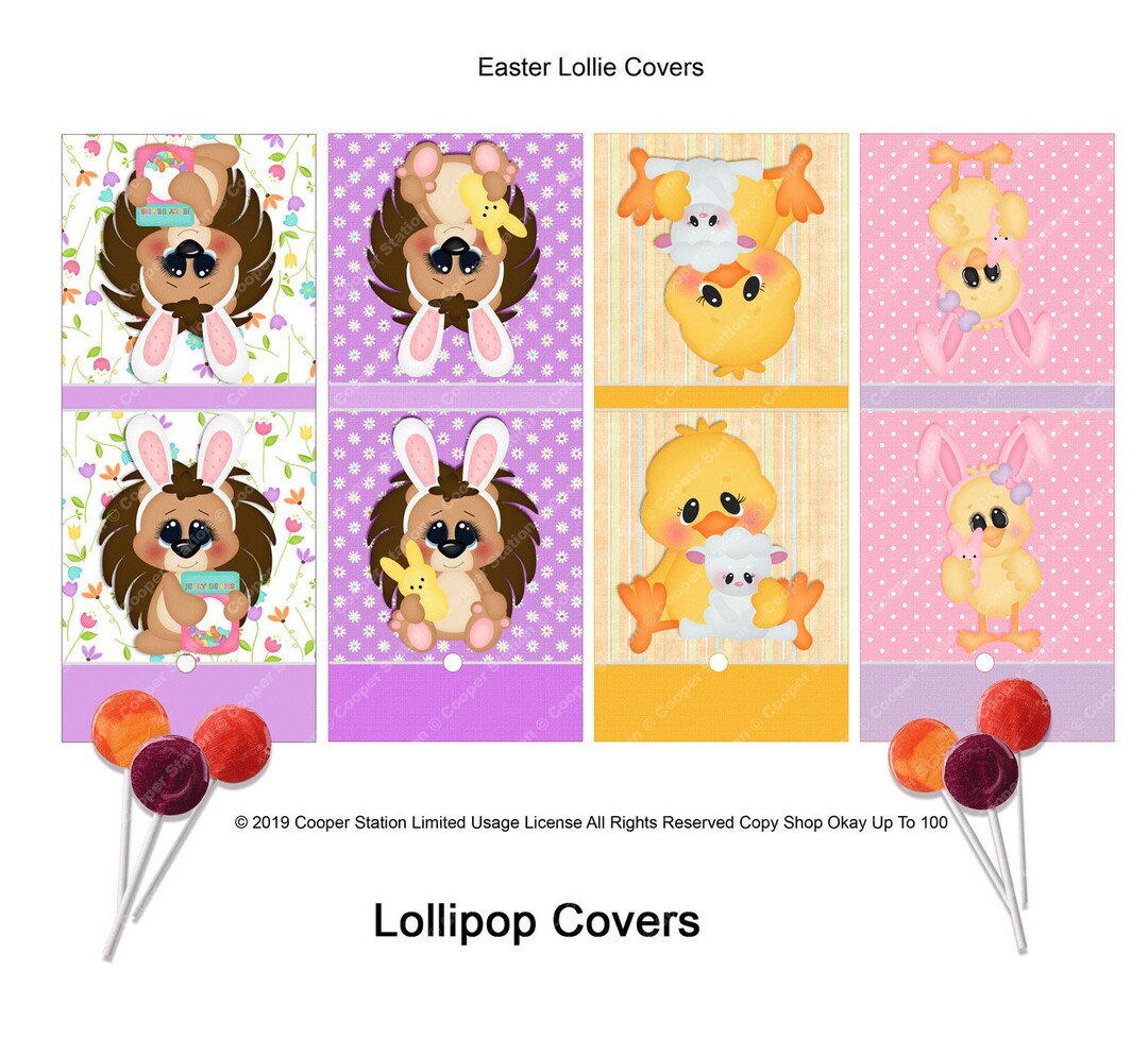Digital Printable Lollipop Covers/wrappers Easter Theme -easter Suckers ...