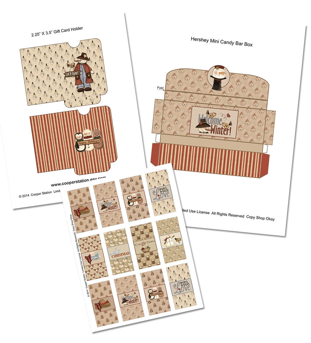 Digital Printable Hershey Mini Candy Bar Gift Set Instant Download - Etsy
