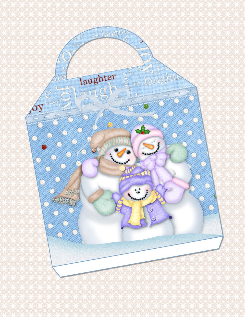 Printable Christmas Winter Gift Bag Instant Download | Etsy