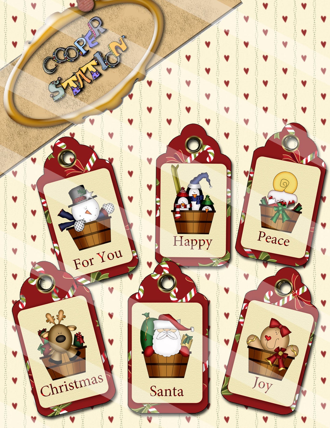 DIY Digital Christmas Gift Tags Two CT002 - Etsy