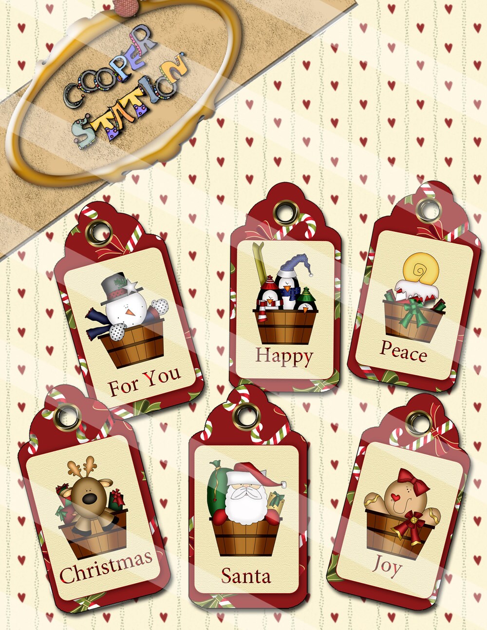 DIY Digital Christmas Gift Tags Two CT002 - Etsy