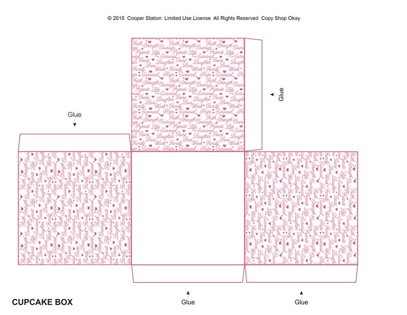Printable Breast Cancer Awareness Cupcake Box 002 | Etsy