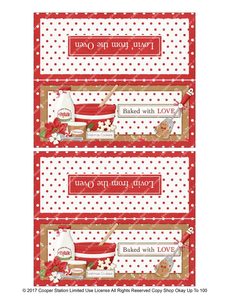 Digital Printable Christmas Cookie Bag Topper With Bag Sticker Included ...