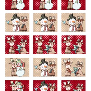 Snowmen and Reindeer Nugget Candy Bar Wrapper Set With Tray, Toppers ...