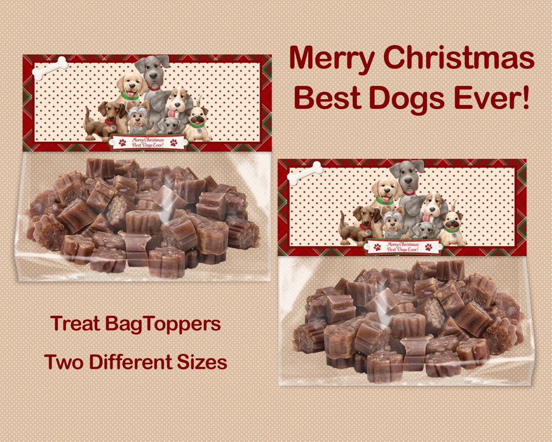DIY Digital Christmas Pet Treat Bag Topper - Best Dogs - Dog - Stocking ...