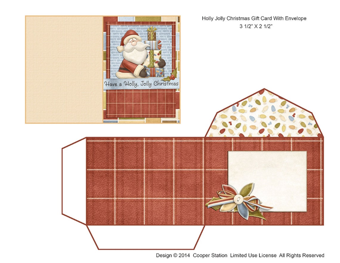 Digital Printable Christmas Gift Card With Envelope - Etsy
