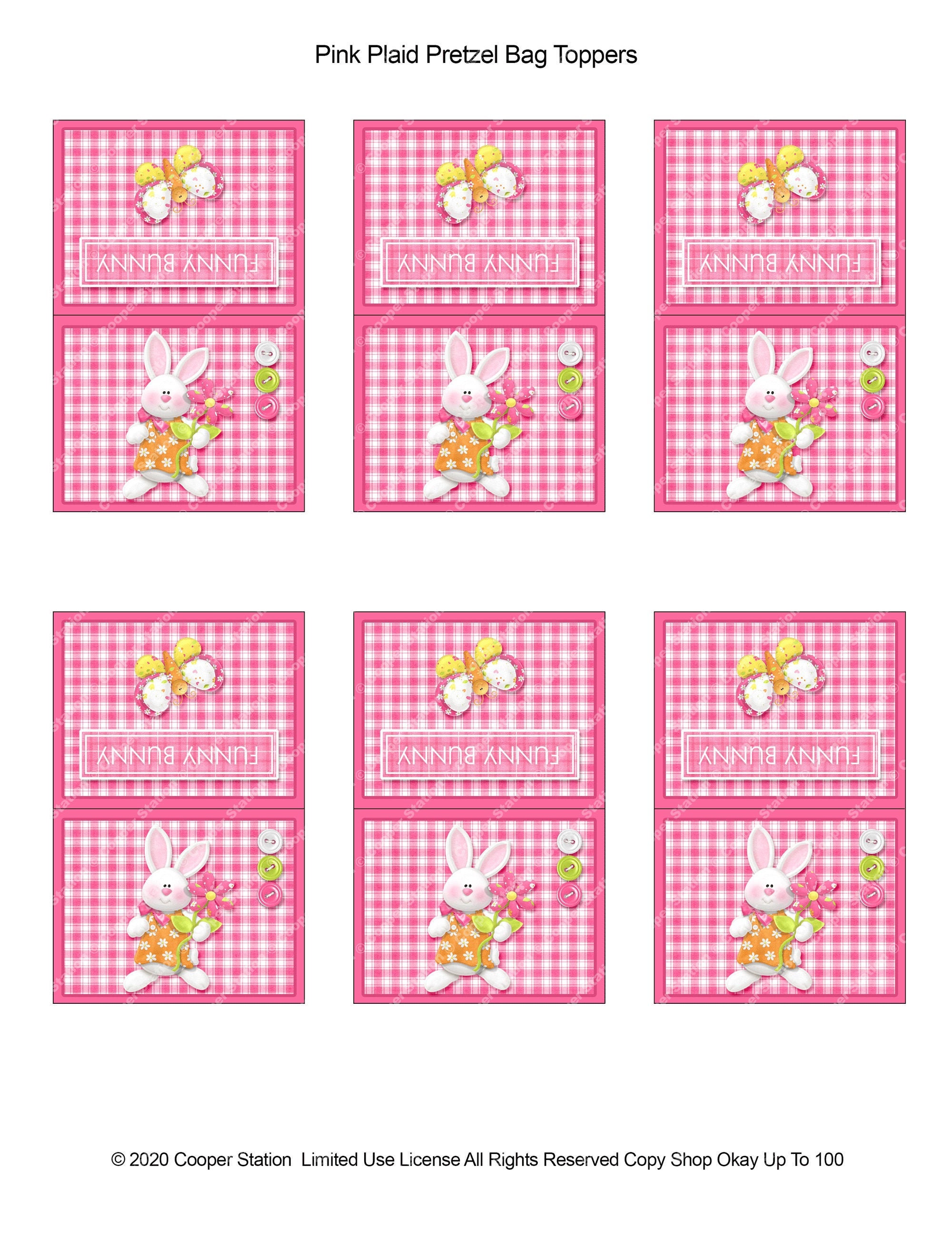 Easter Bunny Pretzel Bag Toppers Treat Bag Toppers Treat Bag Toppers ...