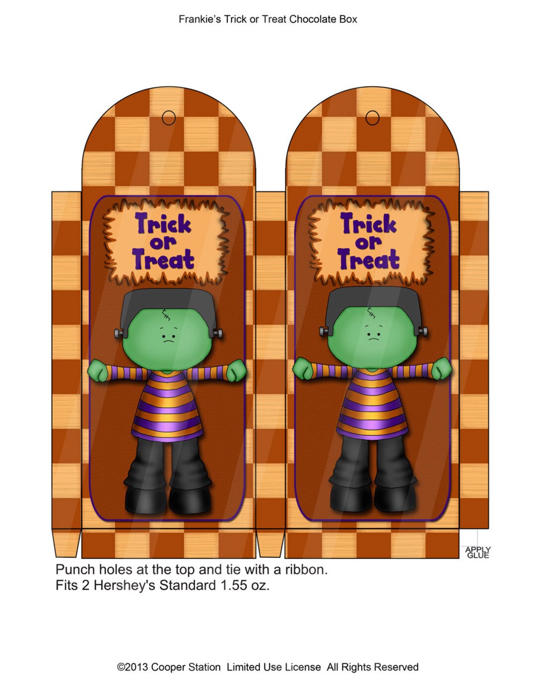 Digital Halloween Chocolate Bar Box Frankenstein - Etsy