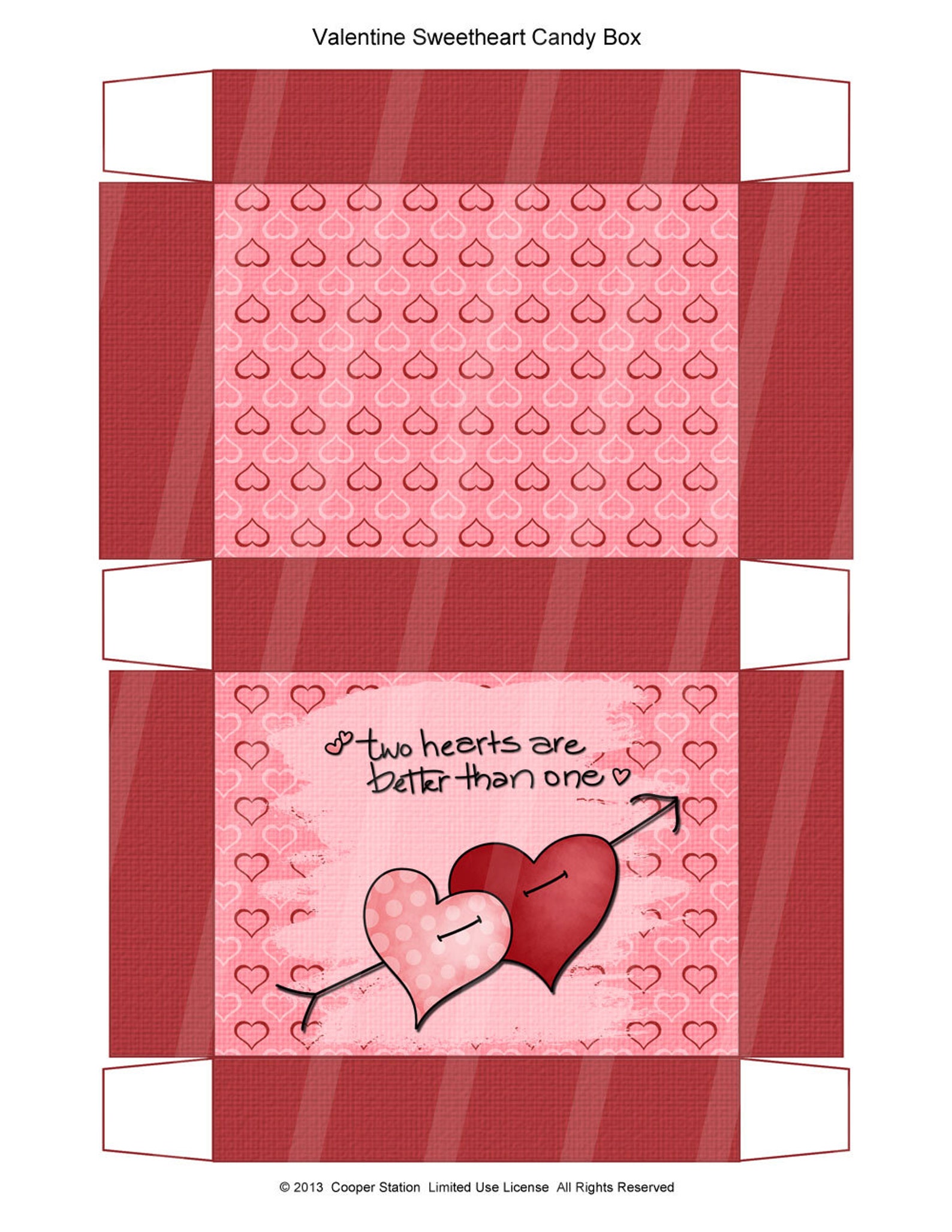 Digital Printable Candy Box Set of 2 With Valentine Sweetheart | Etsy