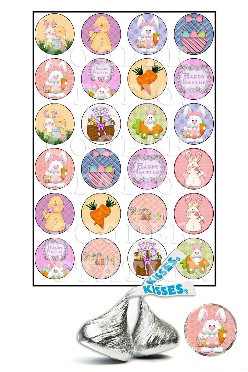 Digital Printable Easter Hershey's Kisses Labels - Etsy