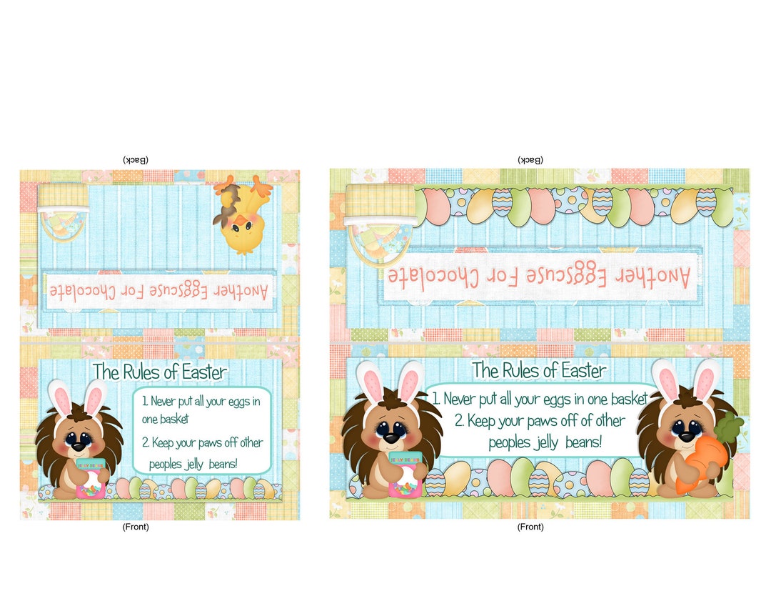 Digital Printable Easter Bag Topper - Rules of Easter- Treat Bag ...