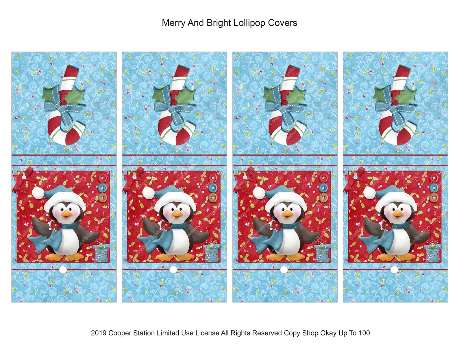 Christmas Printable Digital Lollipop Wrappers - Penguin Sucker Covers ...