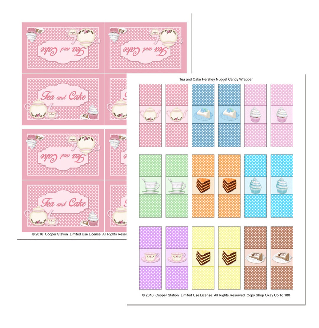 Digital Printable Hershey Nugget Candy Wrappers - Tea - Cake - Mother's ...