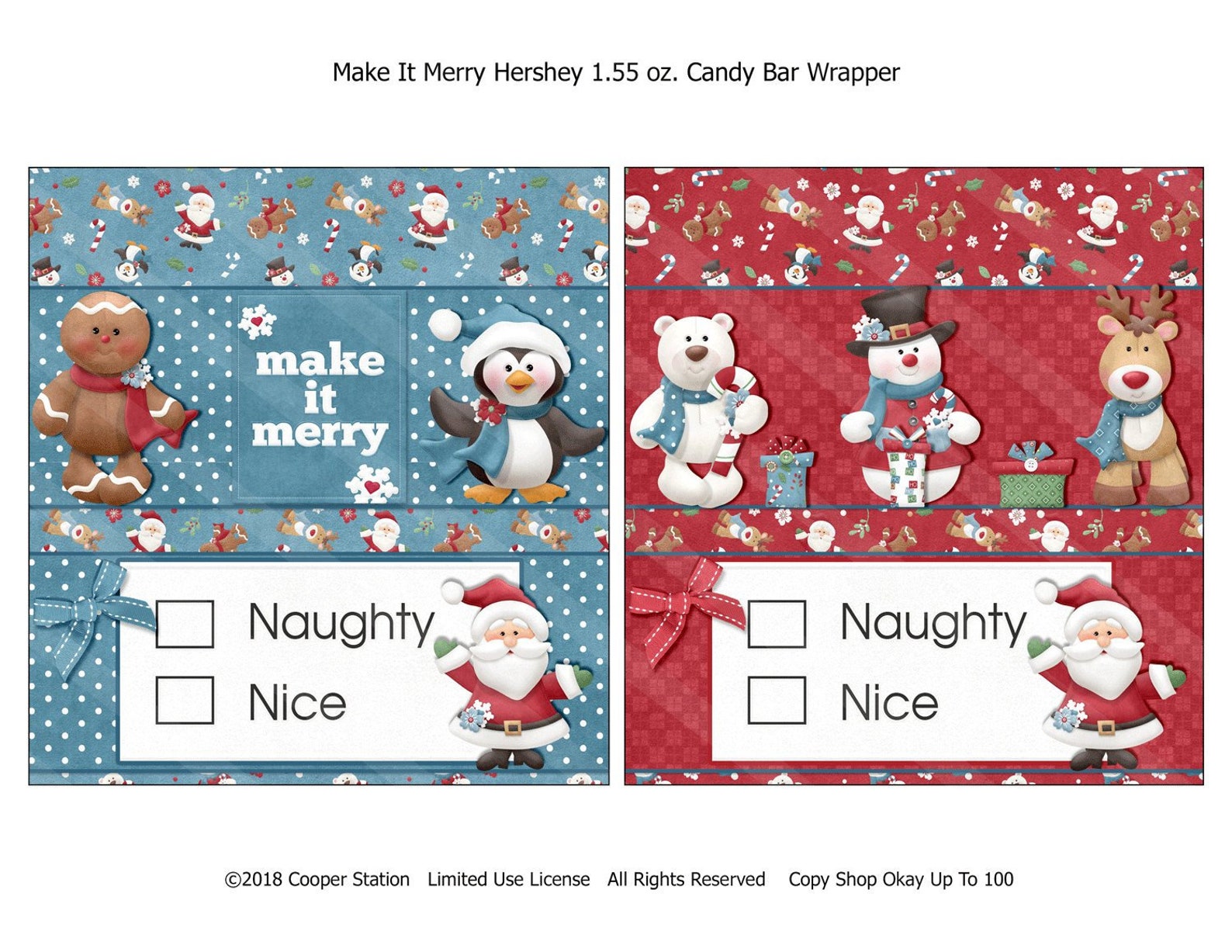 Digital Candy Bar Wrapper- Instant Download - Christmas Candy Wrapper ...