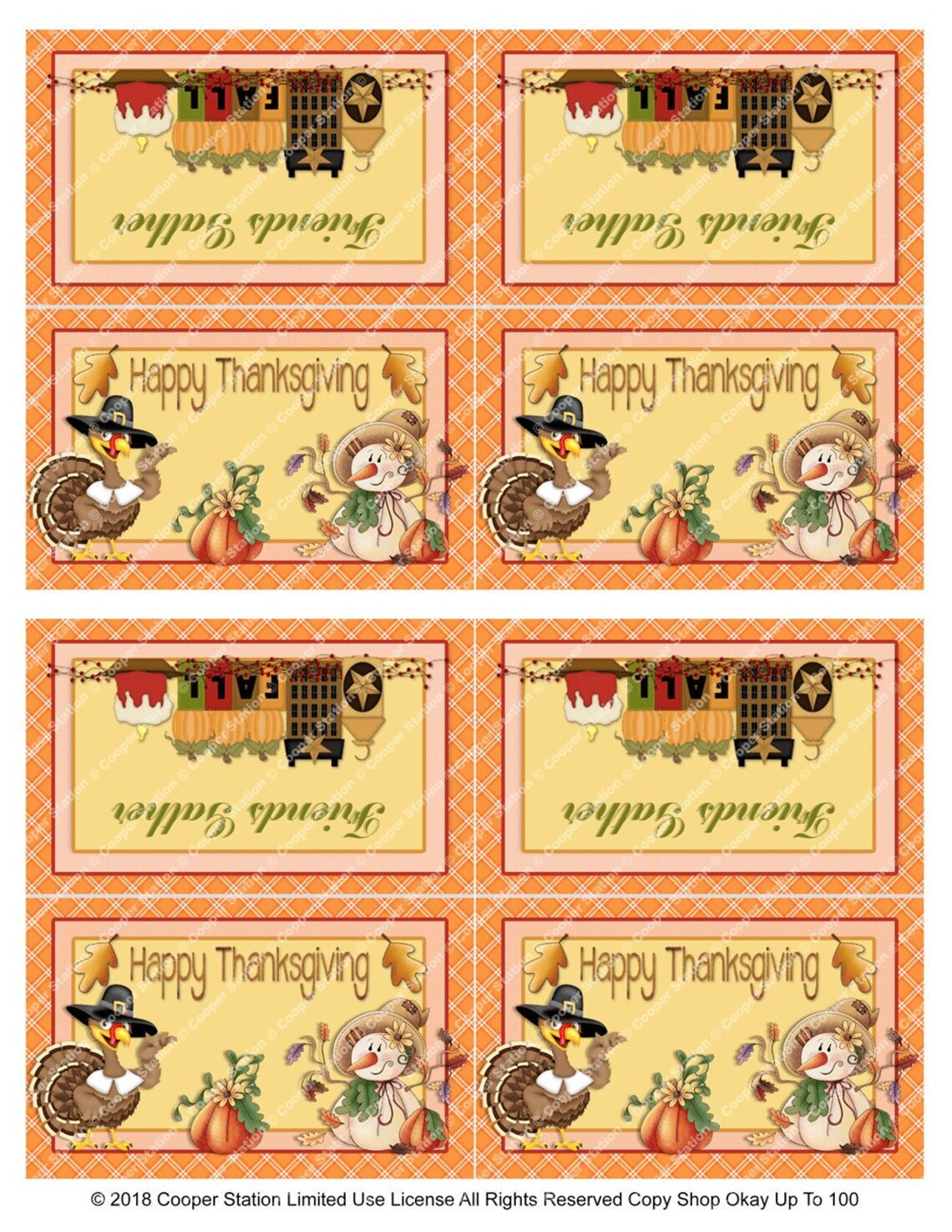 Digital Printable Thanksgiving Bag Topper - Friends Gather - Treat Bag ...