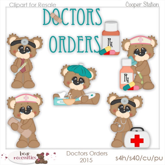 Clipart Doctors Orders Get Well Clip Art Kristi W Designs | Etsy