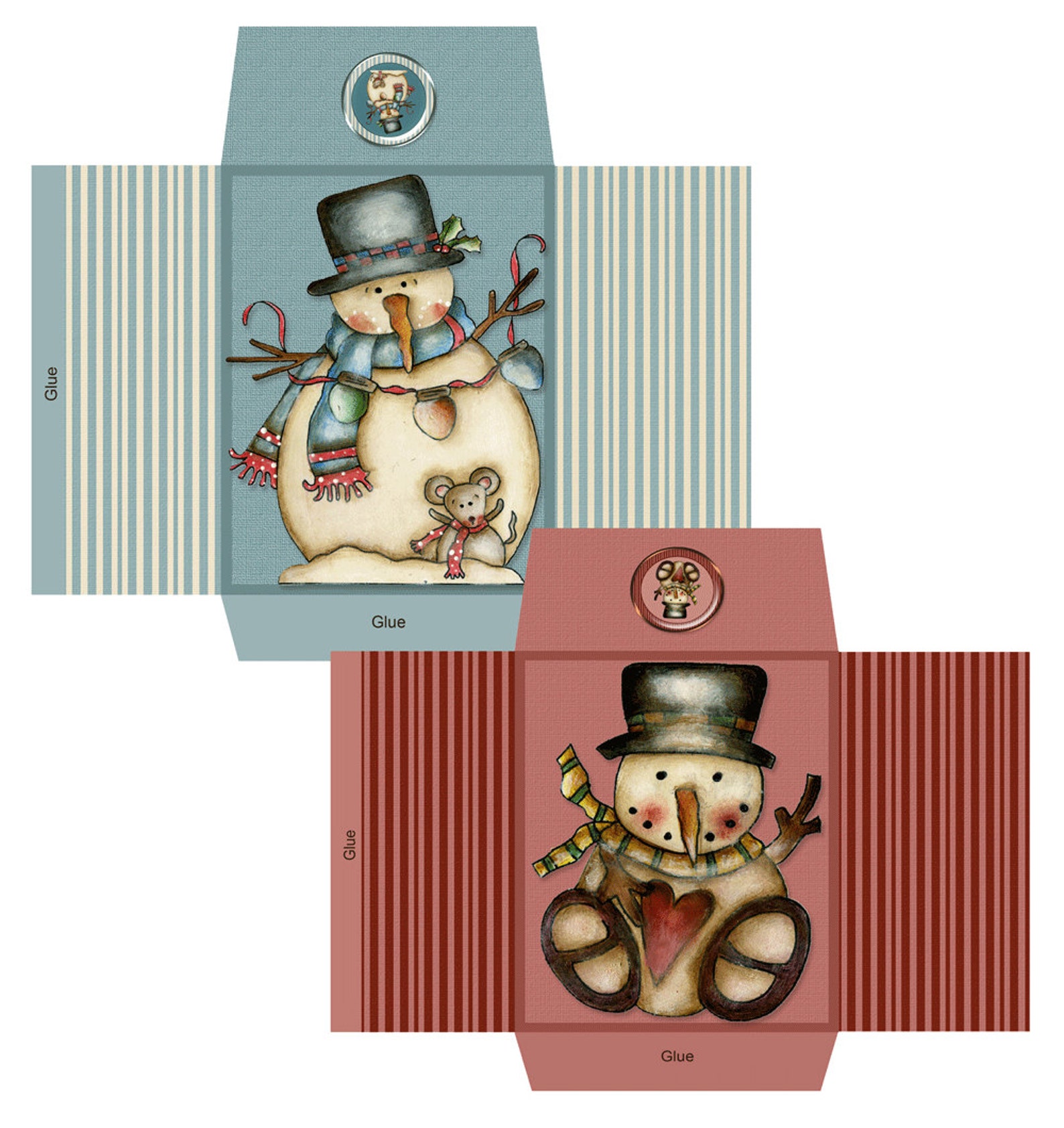 Printable Hot Chocolate Wrapper - Cocoa - Hand Painted Winter Snowman ...