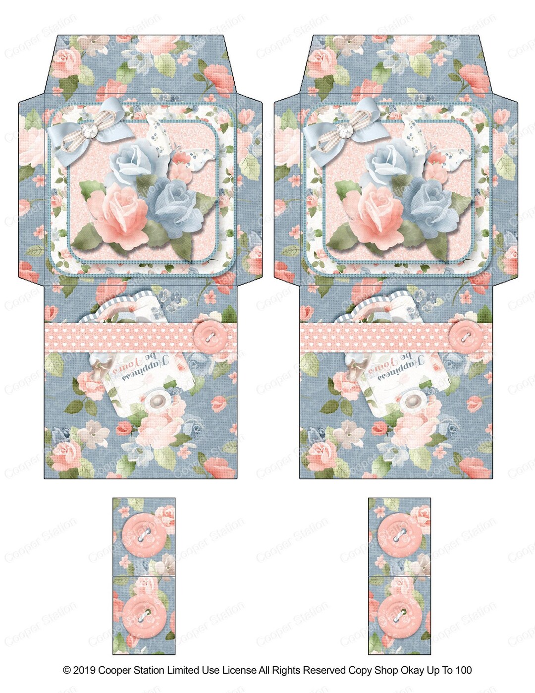 Printable Digital Floral Tea Bag Envelopes - Tea Bag Wrapper - Friend ...