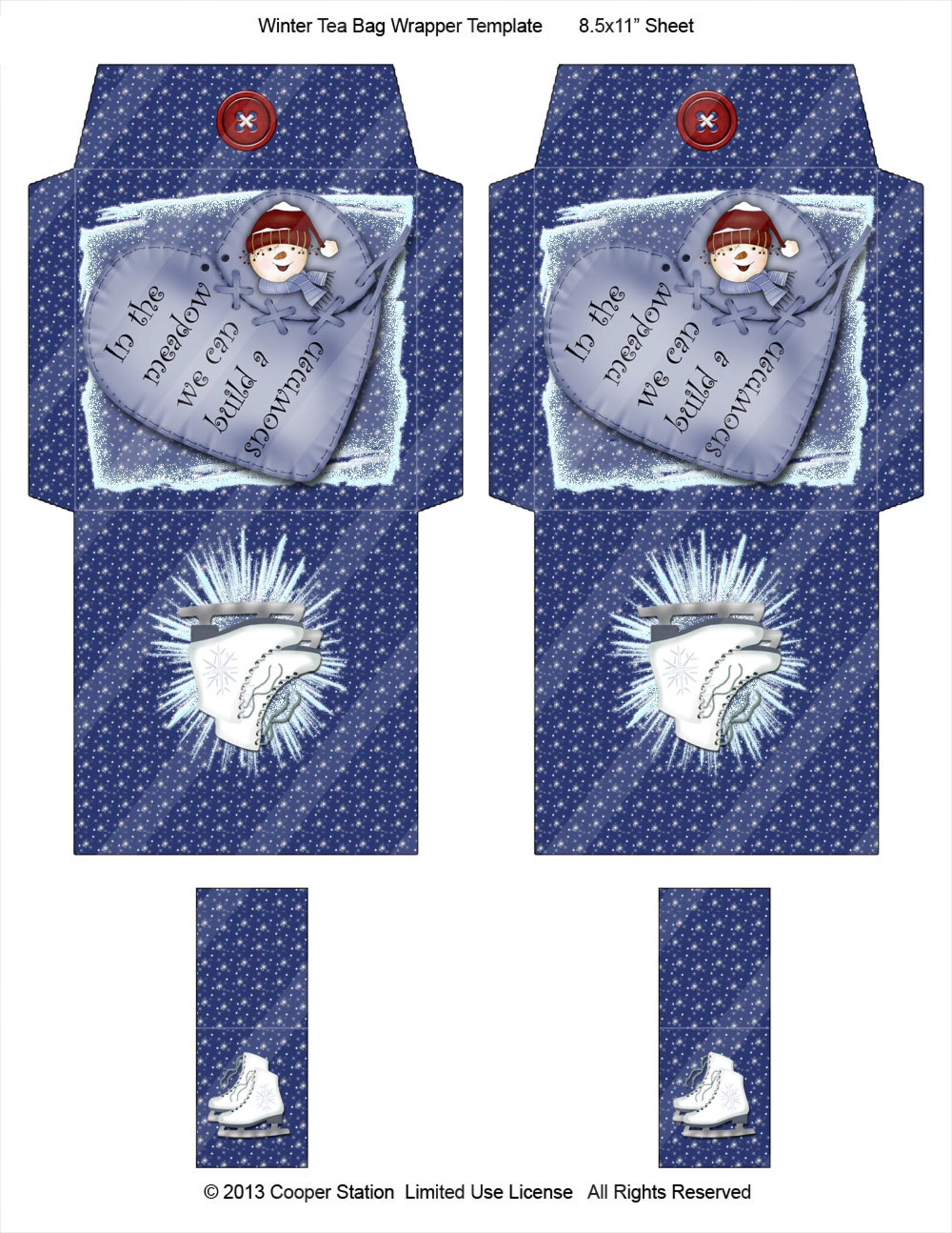 Digital Tea Bag Wrapper Winter Fun - Etsy