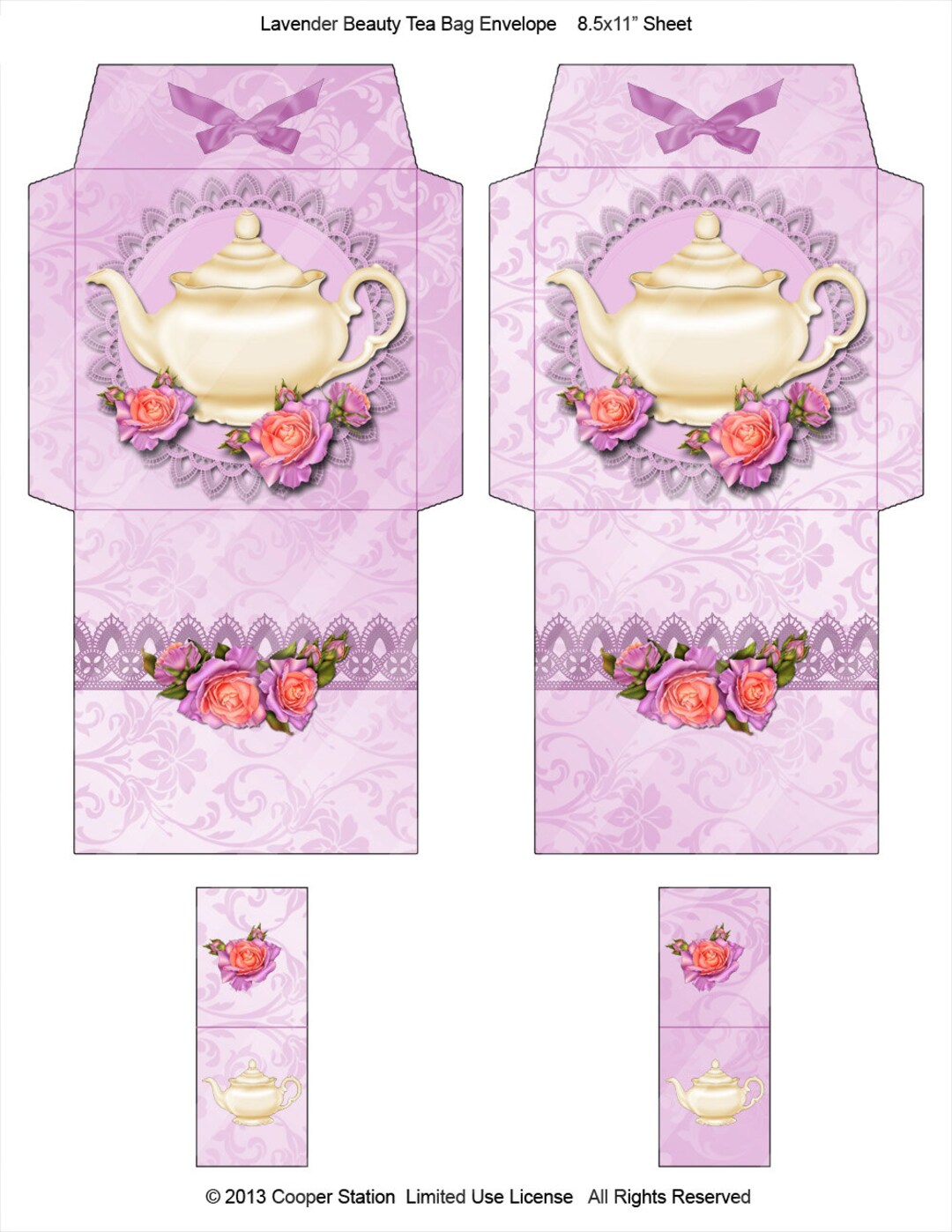 Digital Tea Bag Envelope Lavender - Etsy